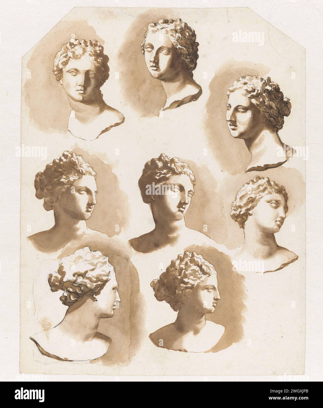 Eight times the head of the Venus de 'Medici, Jan de Bisschop, After ...