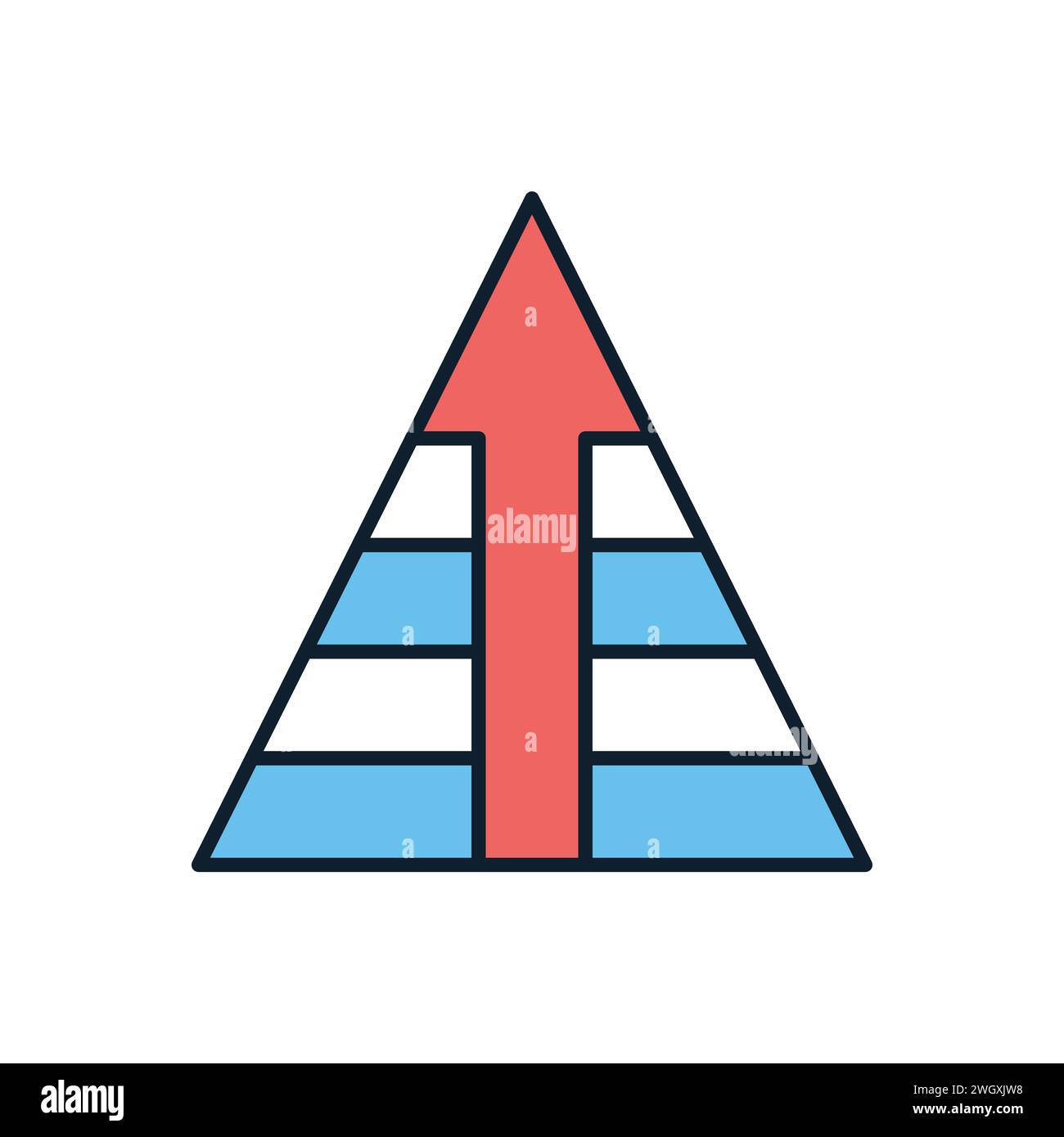 Pyramid with Arrow related vector icon. Isolated on white background ...