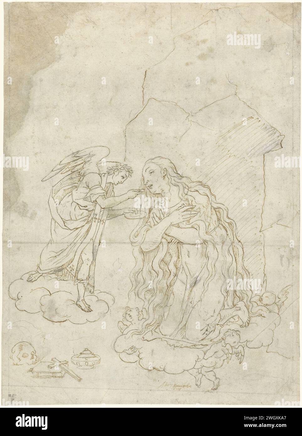 The penitent Mary Magdalena to Hemel Sailing, Anonymous, 1626 drawing ...