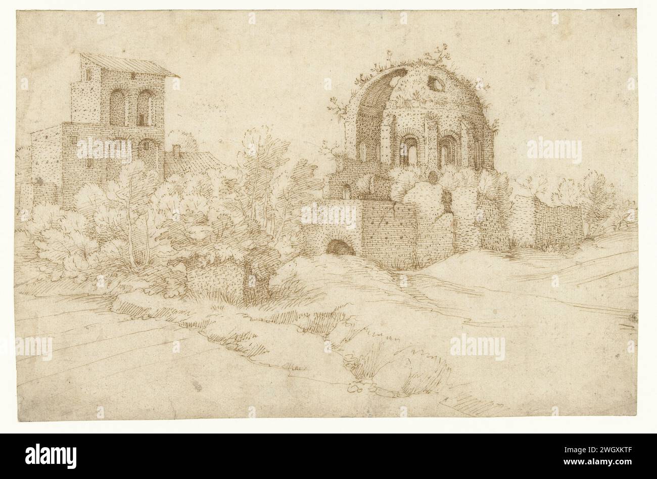 View of the Temple of Minerva Medica, Jacques Franckaert (I), 1585 ...