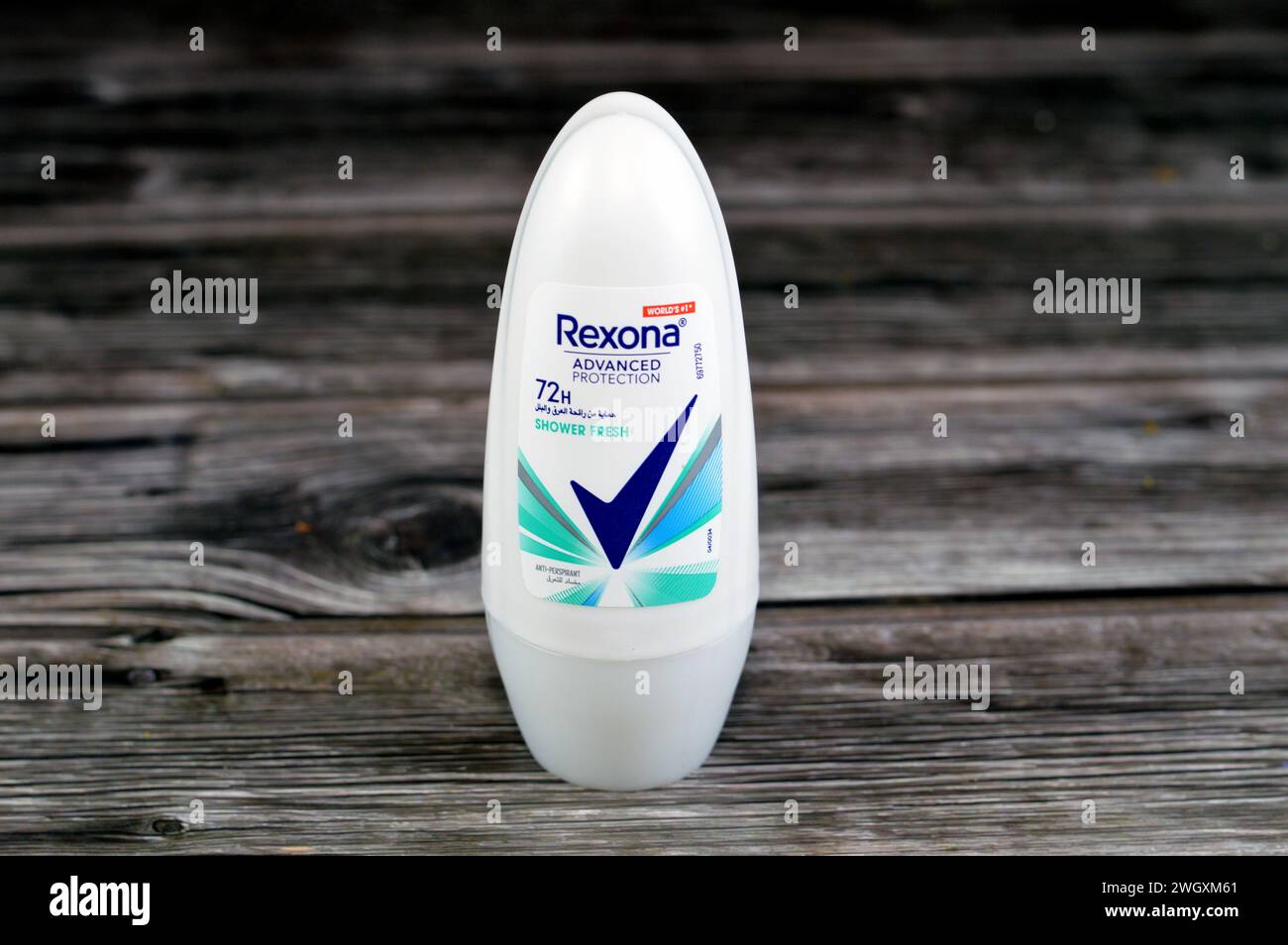 Cairo, Egypt, February 4 2024: Rexona anti-perspirant shower fresh ...