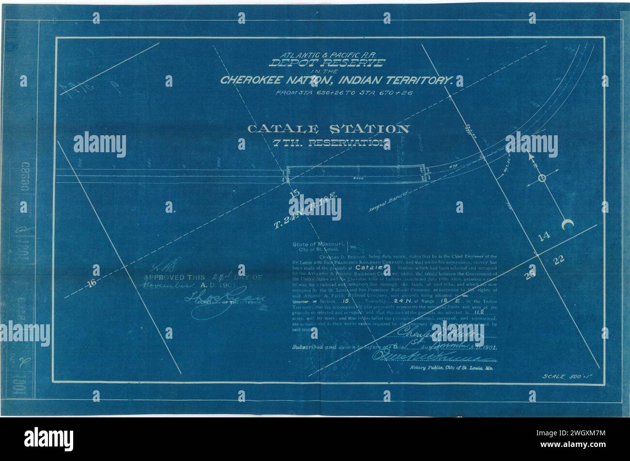 Atlantic and Pacific Railroad, Depot Reserve in Cherokee Nation, Indian ...