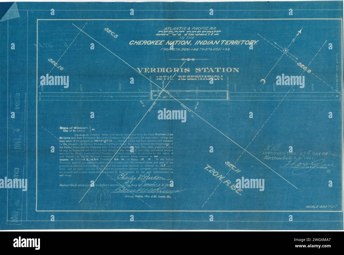 Atlantic and Pacific Railroad, Depot Reserve in the Cherokee Nation of ...