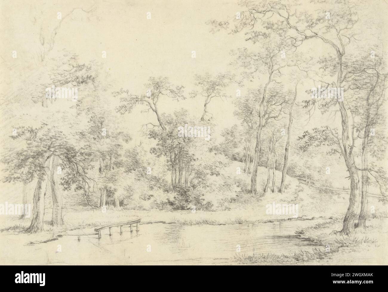 Pond in a forest, Pieter Pietersz. Barbiers, 1759 - 1842 drawing paper ...
