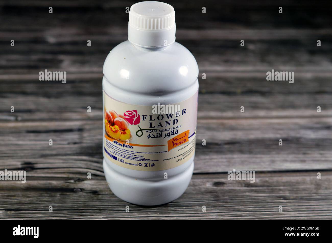 Cairo, Egypt, February 1 2024: Flower land aqua sensations, peach scent ...