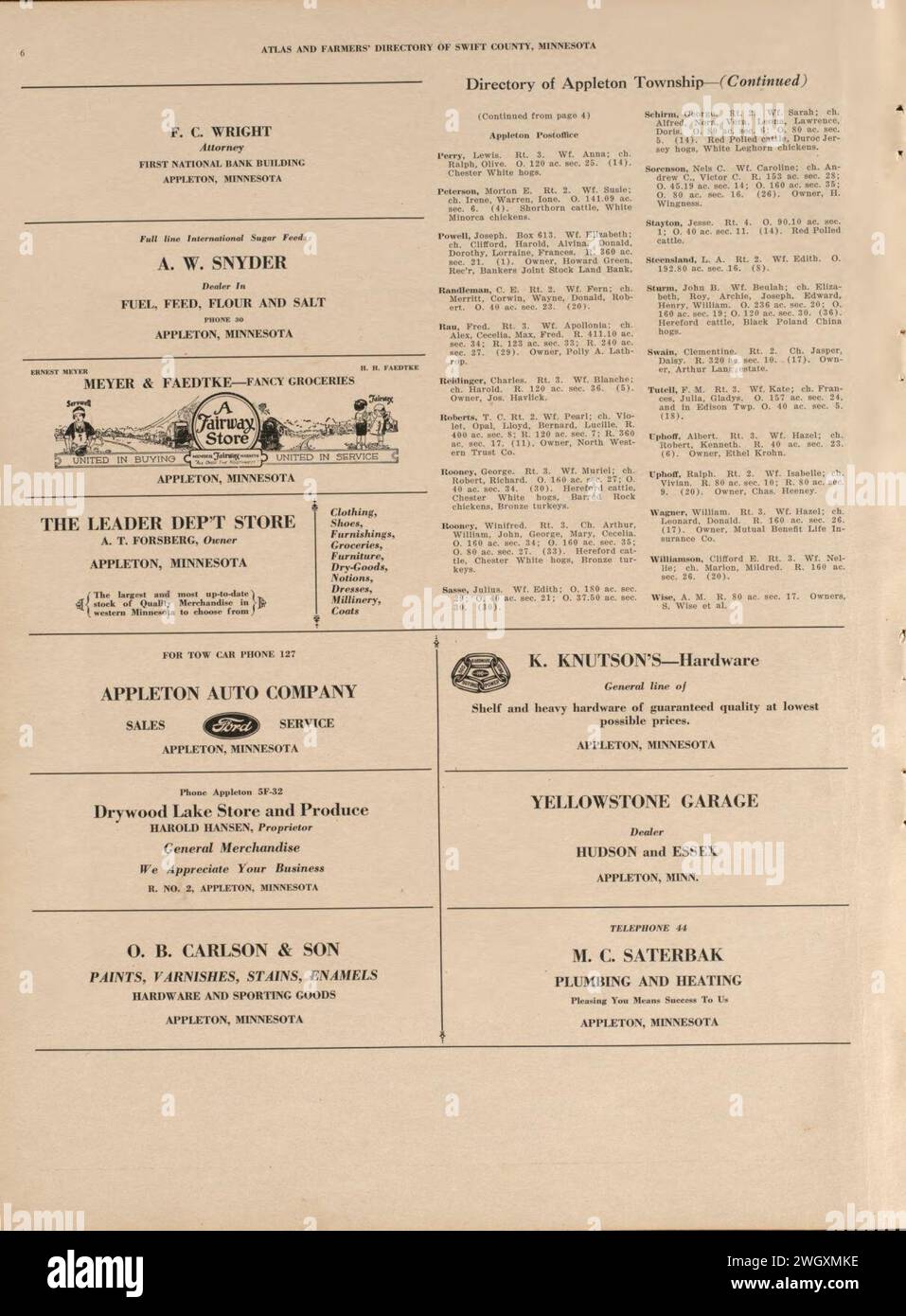 Atlas and farmers' directory of Swift County, Minnesota - containing ...