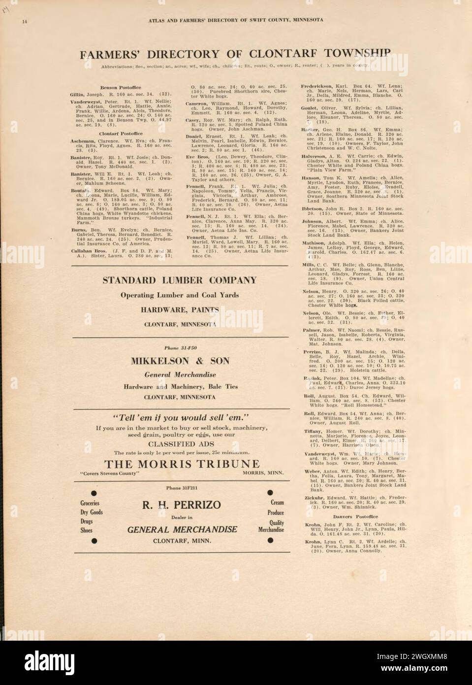 Atlas and farmers' directory of Swift County, Minnesota - containing ...