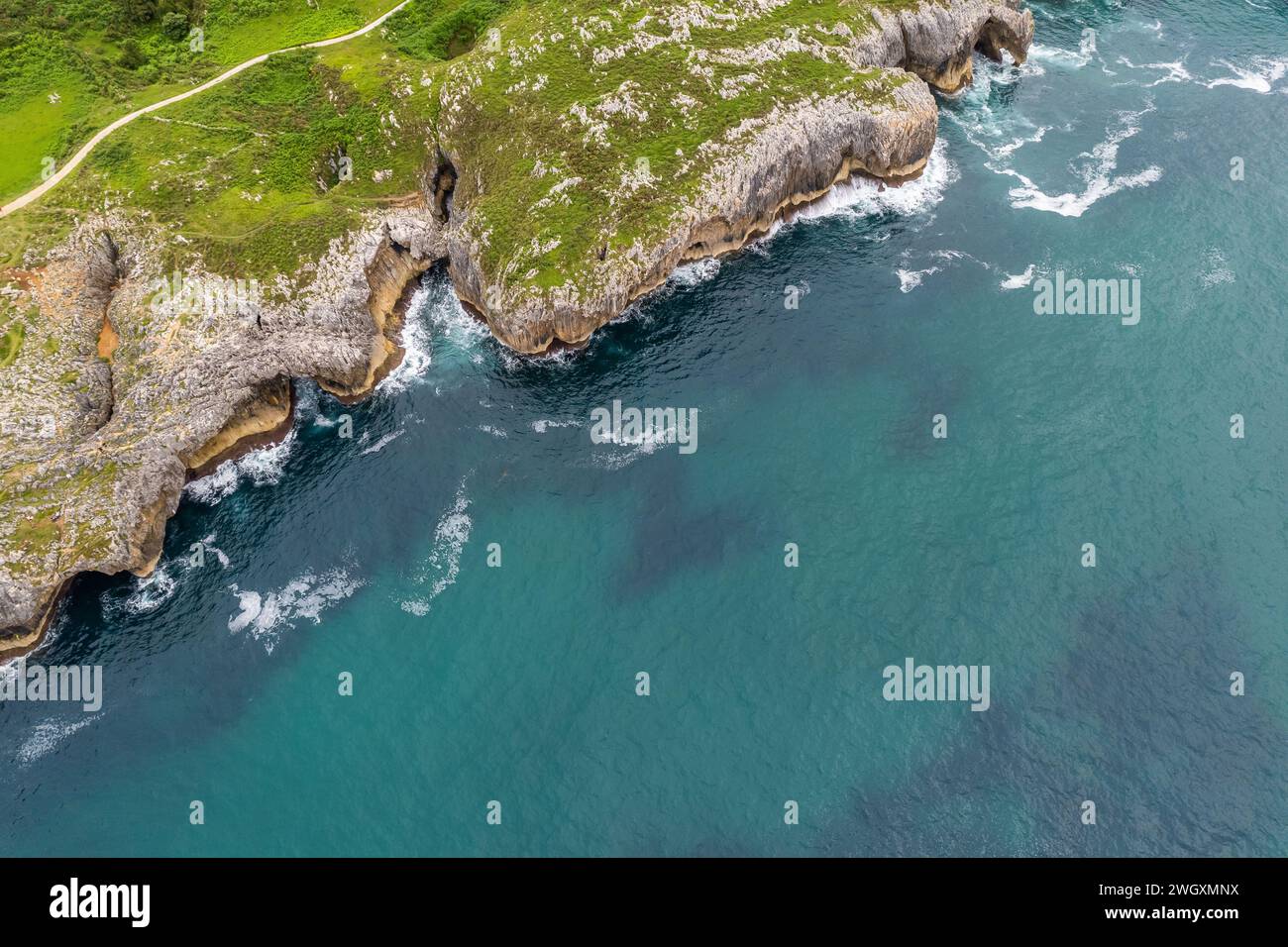 Straight view down above the holes of Jesters bufones of arenillas ...