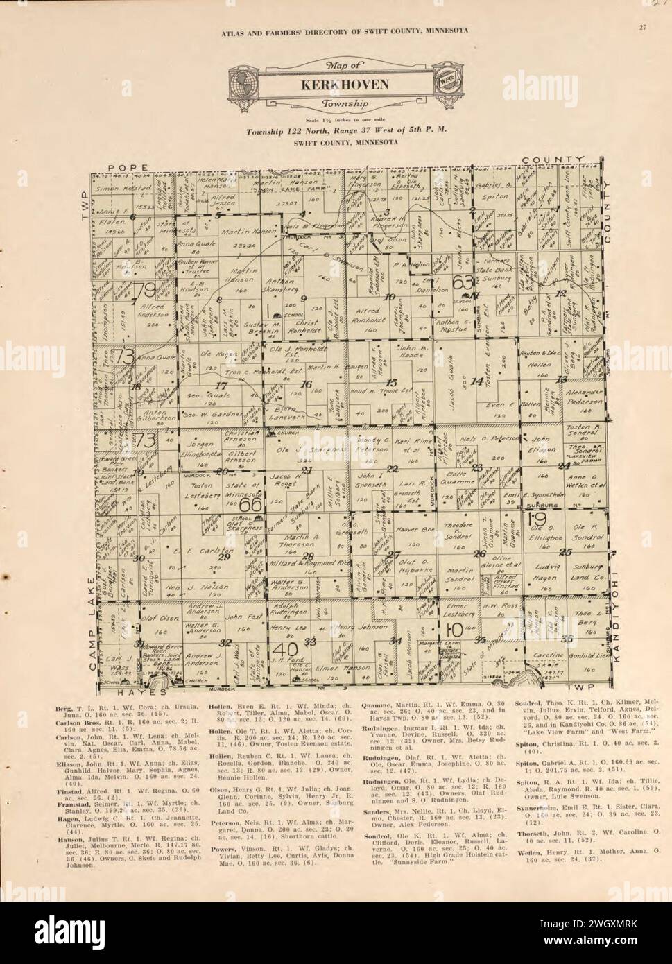 Atlas and farmers' directory of Swift County, Minnesota - containing ...