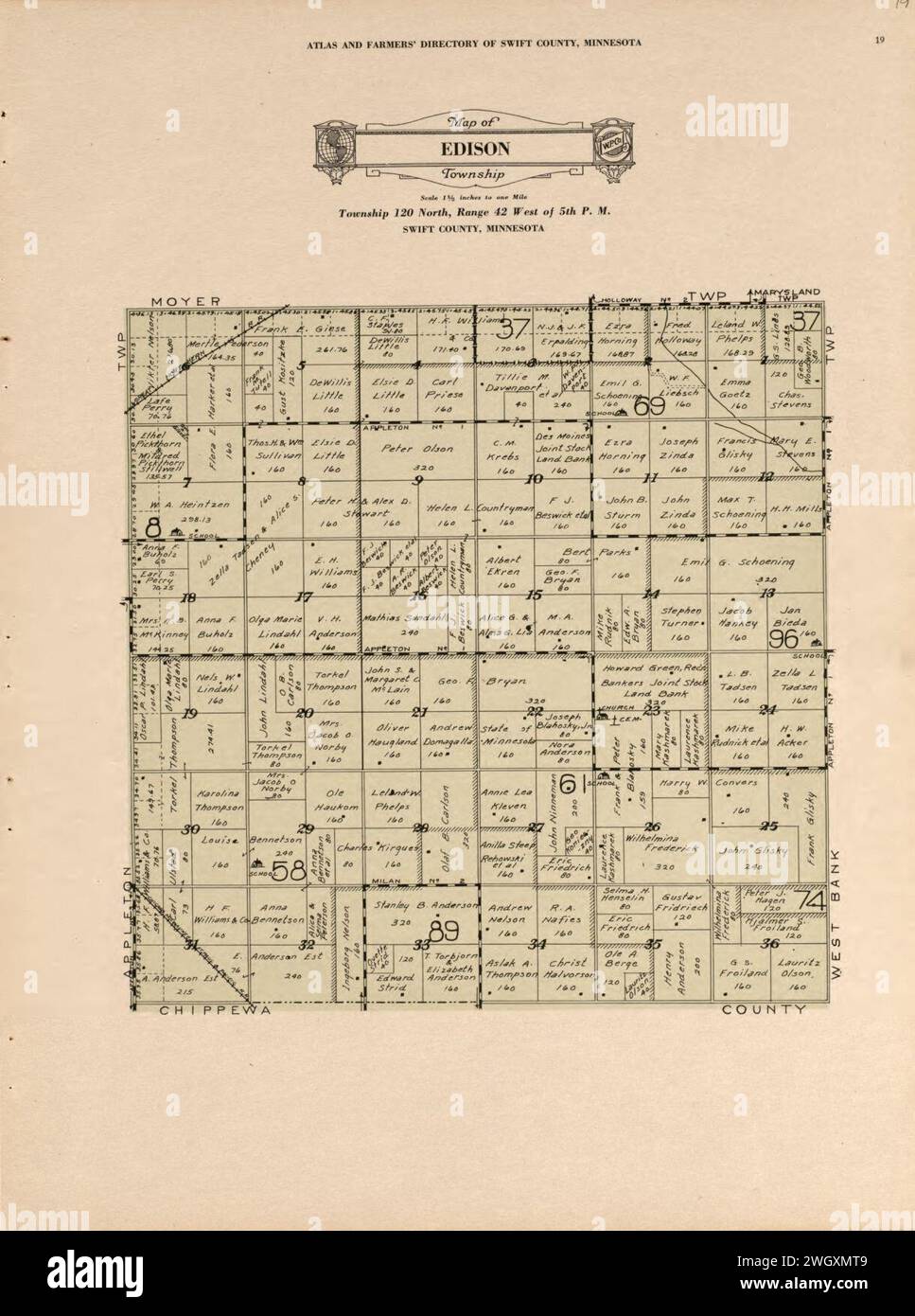 Atlas and farmers' directory of Swift County, Minnesota - containing ...