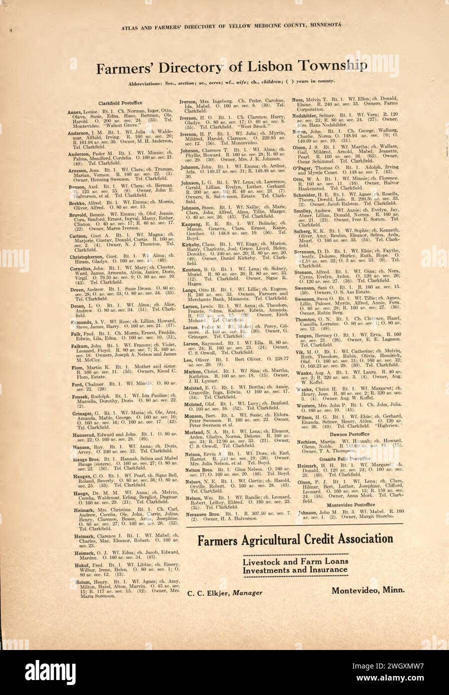 Atlas and farmers' directory of Yellow Medicine County, Minnesota ...