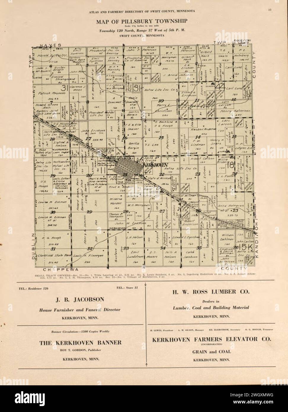 Atlas and farmers' directory of Swift County, Minnesota - containing ...