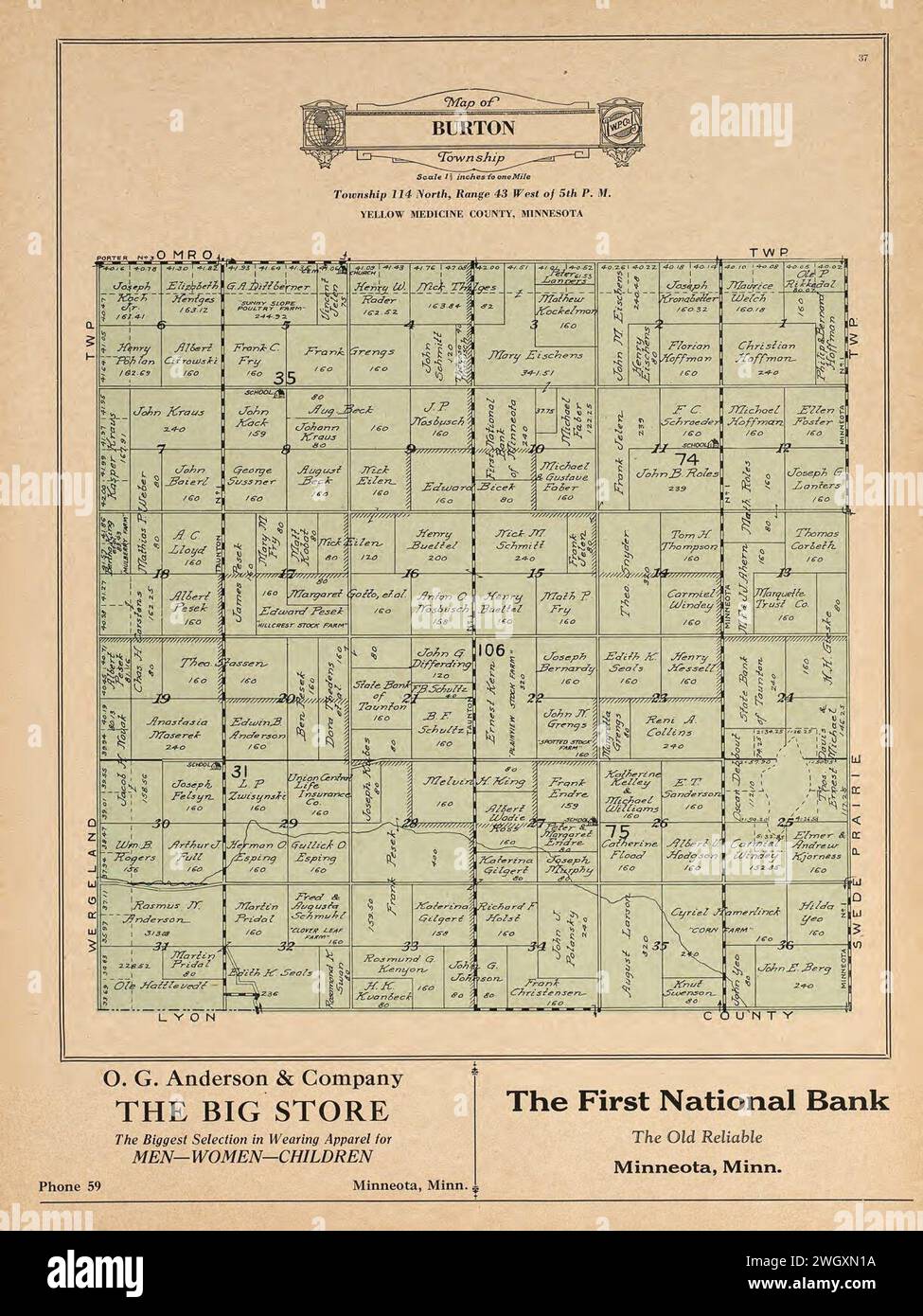 Atlas and farmers' directory of Yellow Medicine County, Minnesota ...