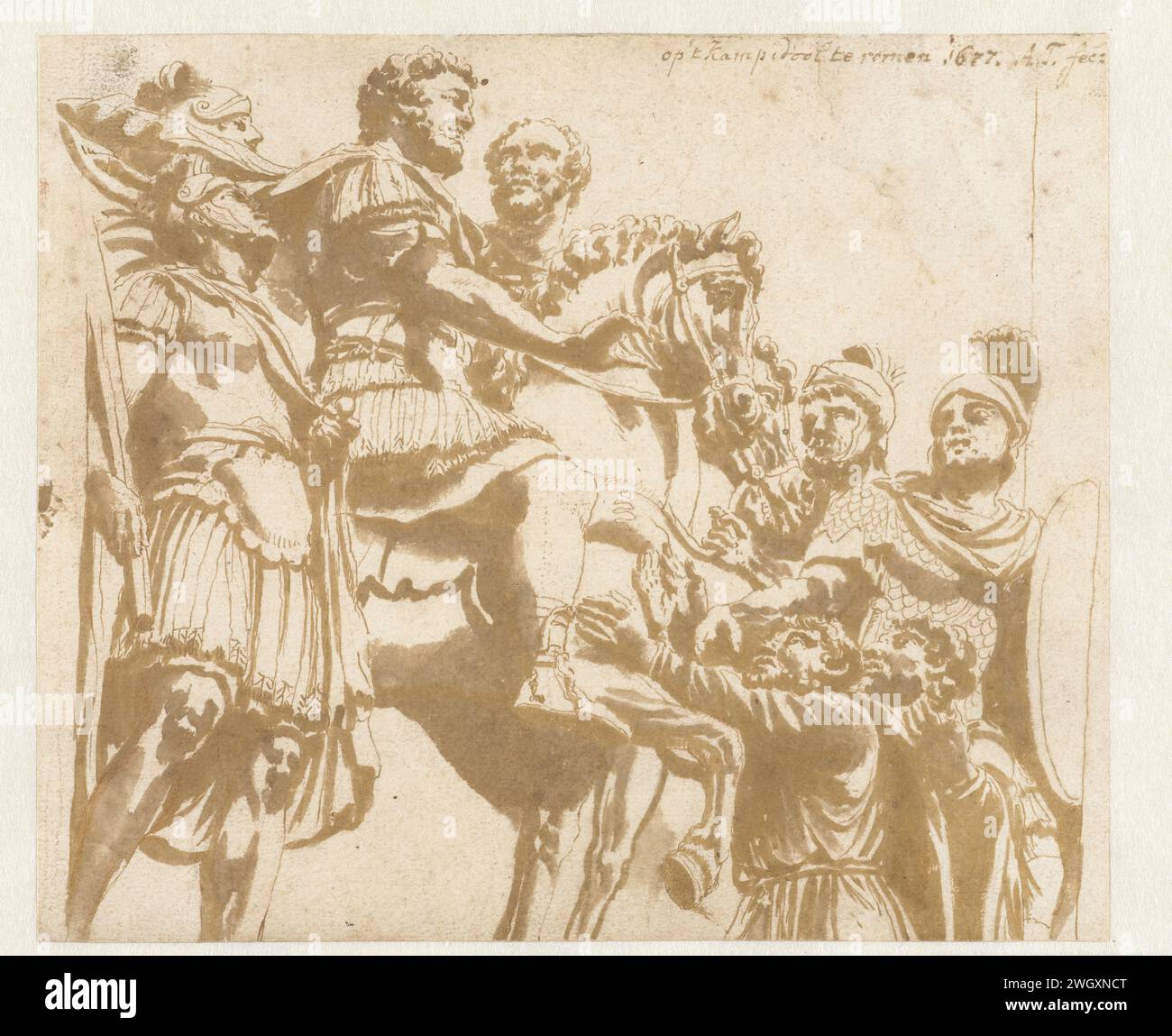 Relief with Marcus Aurelius and the conquered Barbaren, Augustine ...