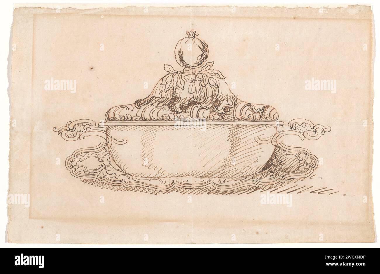 Round deck bowl on screened underput (Écuelle) with a lid awarded by a ...