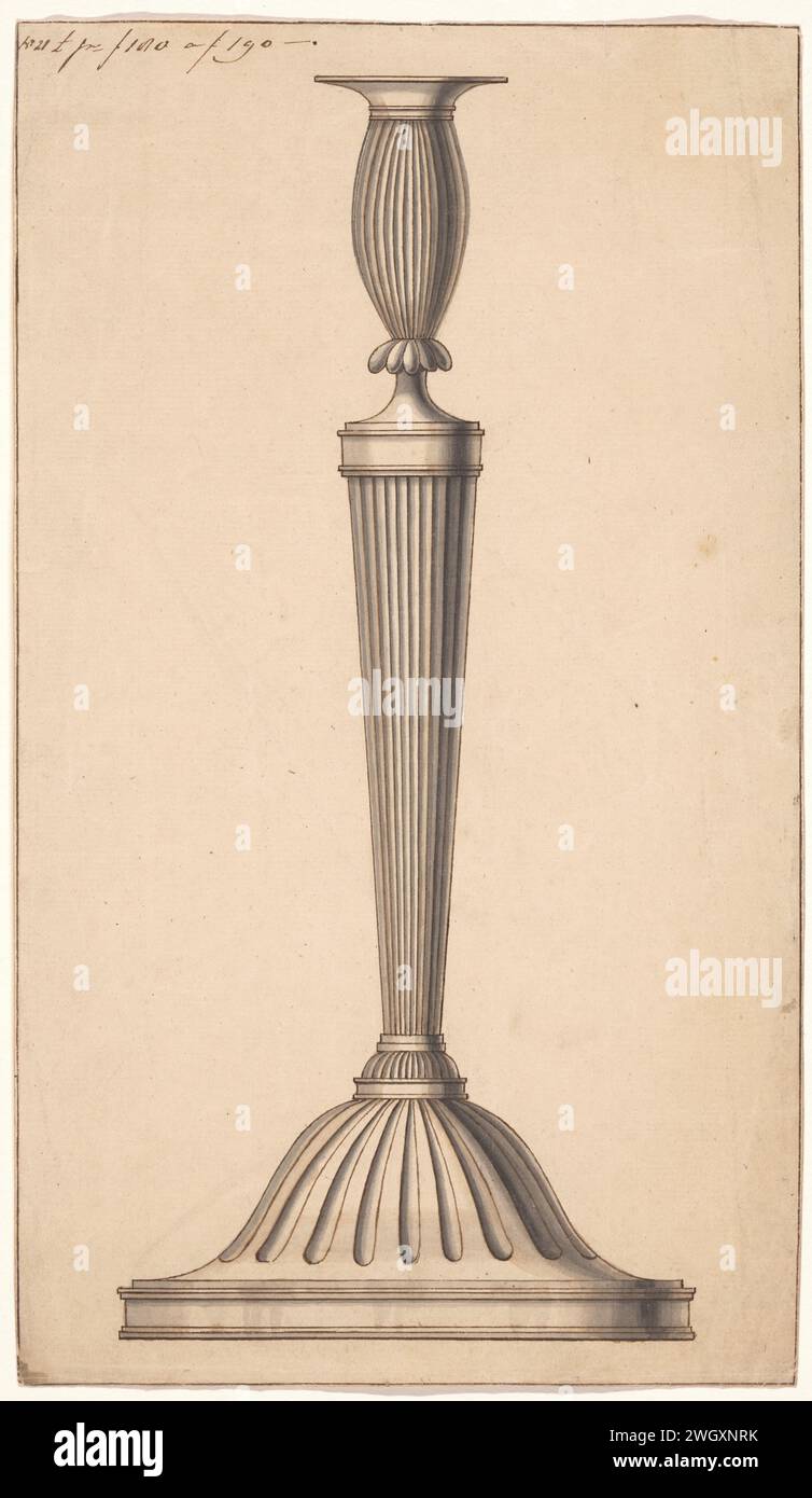 Candlestick, c. 1790 drawing Netherlands paper. ink brush / pen Stock ...