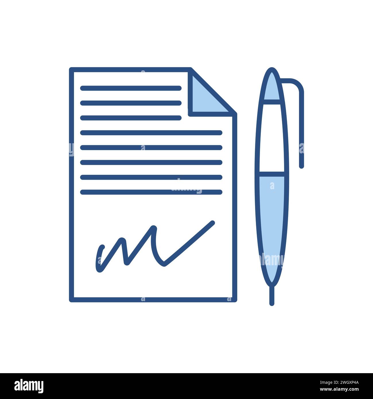 Contract related vector icon. Isolated on white background. Vector ...