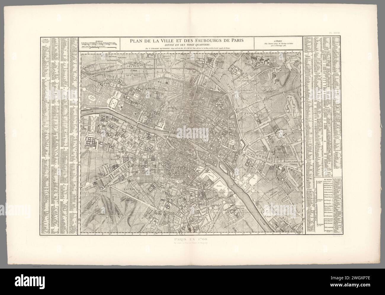 Atlas des anciens plans de Paris - 095. Paris en 1760 - David Rumsey Stock Photo - Alamy