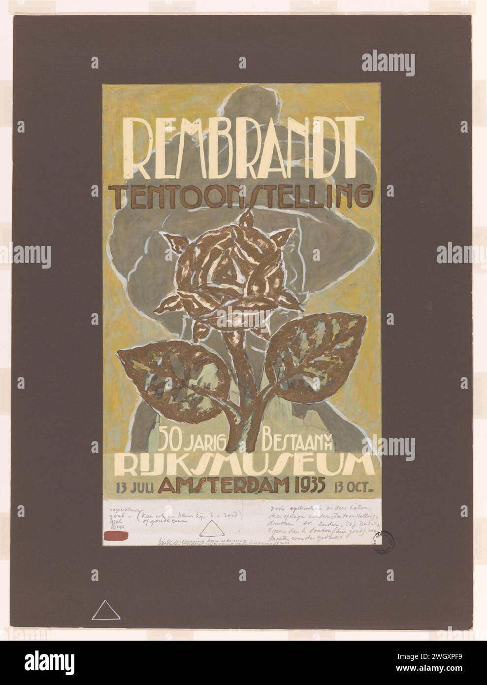 Affiche Rembrandt Exhibition, 1935 (design), Leo Gestel, in Or Before ...