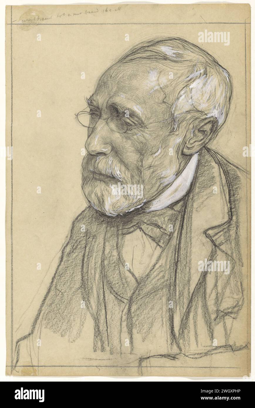 Portrait of the painter Jozef Israëls, Jan Veth, 1874 - 1925 drawing ...