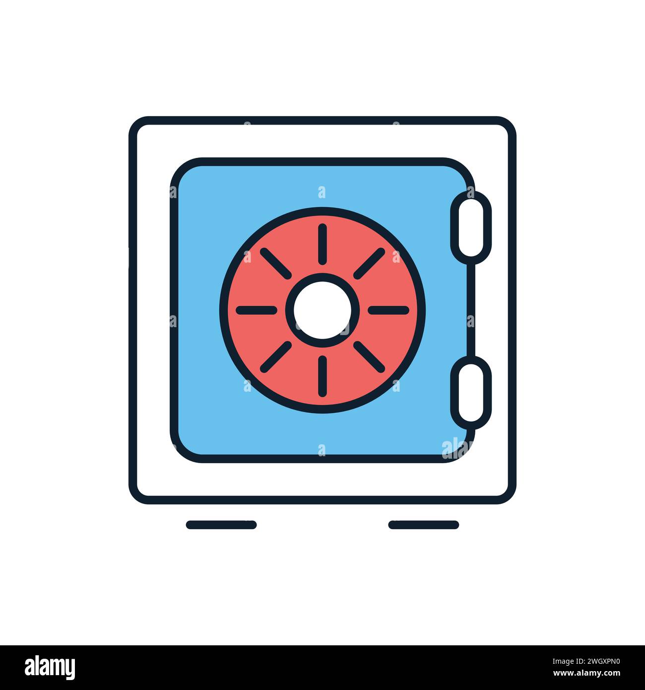 Safe related vector icon. Isolated on white background. Vector ...