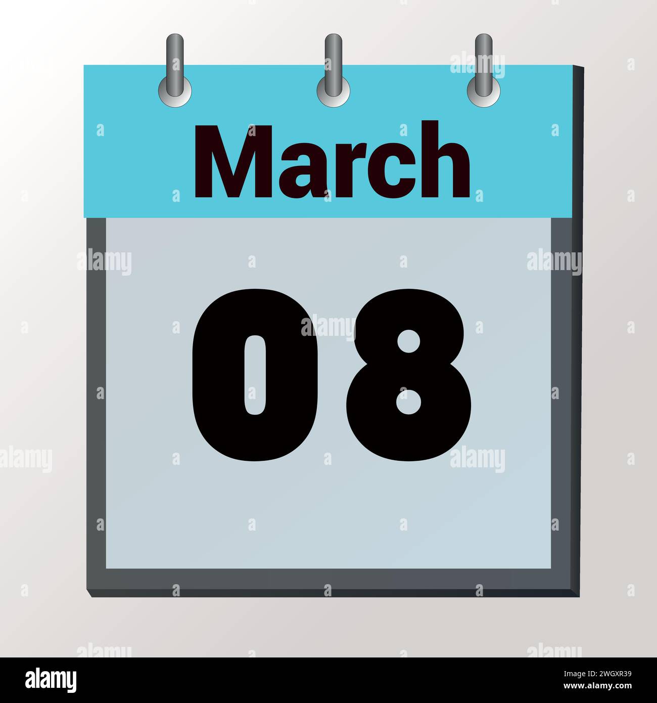 day on the calendar, vector image format, March 08 Stock Vector Image ...