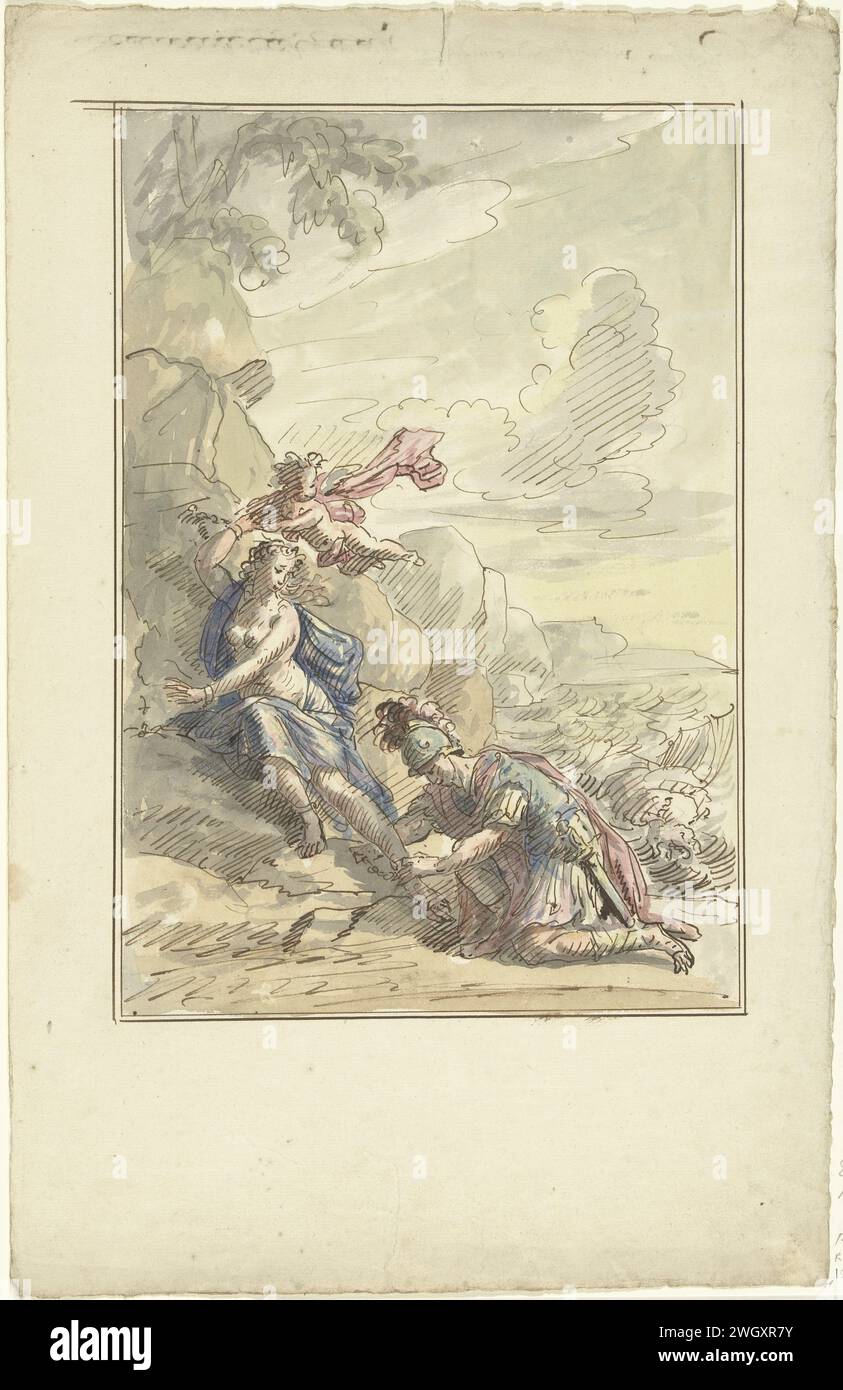 Perseus frees Andromeda, Elias van Nijmegen, 1677 - 1755 drawing Design ...