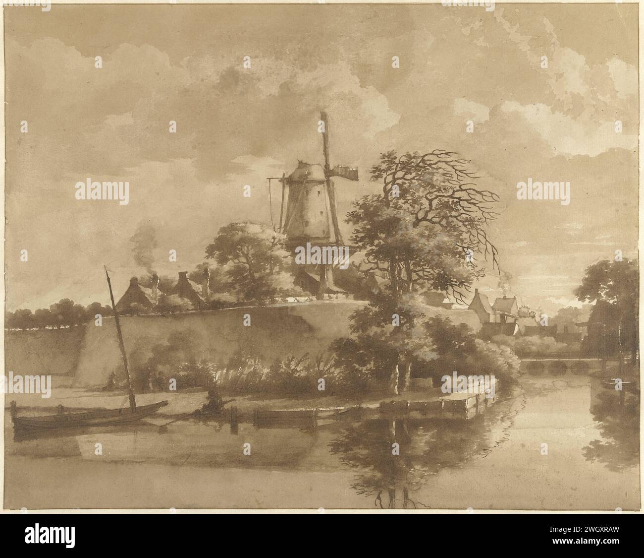 The Runmolen at the Tolsteegpoort in Utrecht, Daniël Kerkhoff, 1776 ...