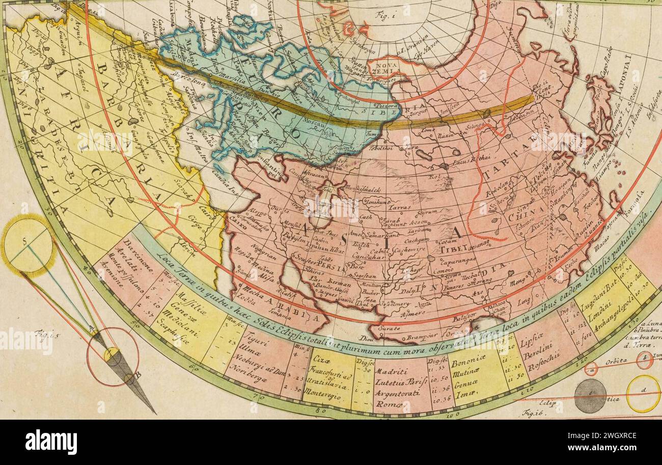 Atlas Novus Coelestis by Johann Gabriel Doppelmayr (1742 semi-world map ...