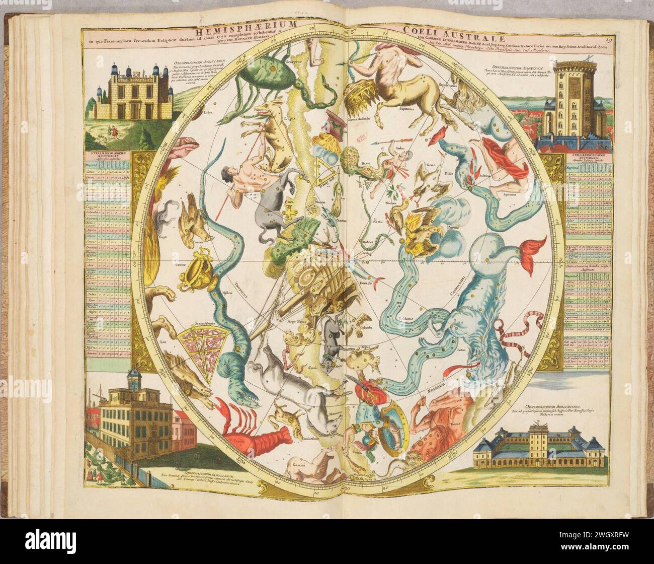 Atlas Novus Coelestis by Johann Gabriel Doppelmayr (1742) 022 Stock ...