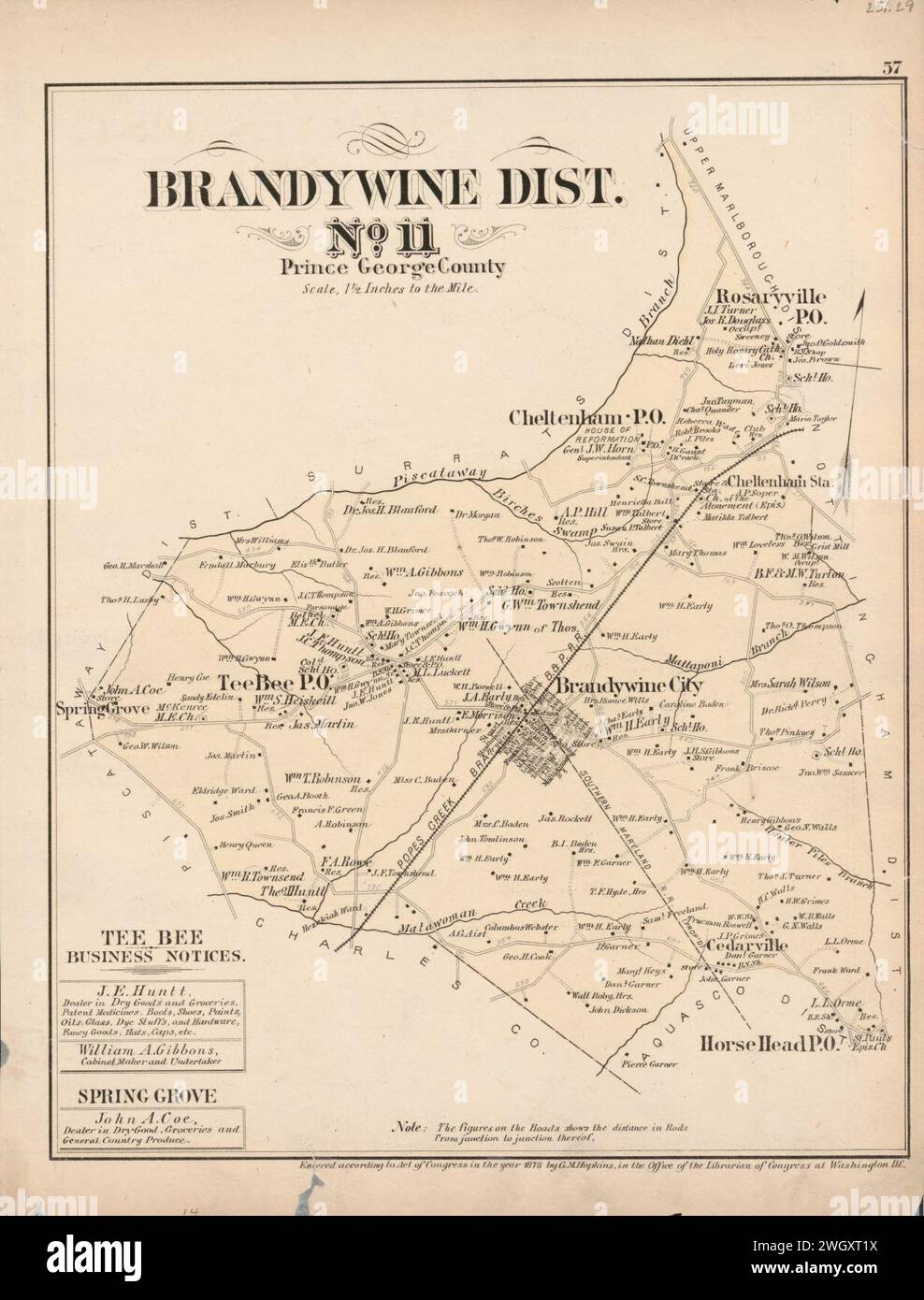 Atlas of fifteen miles around Washington, including the County of ...