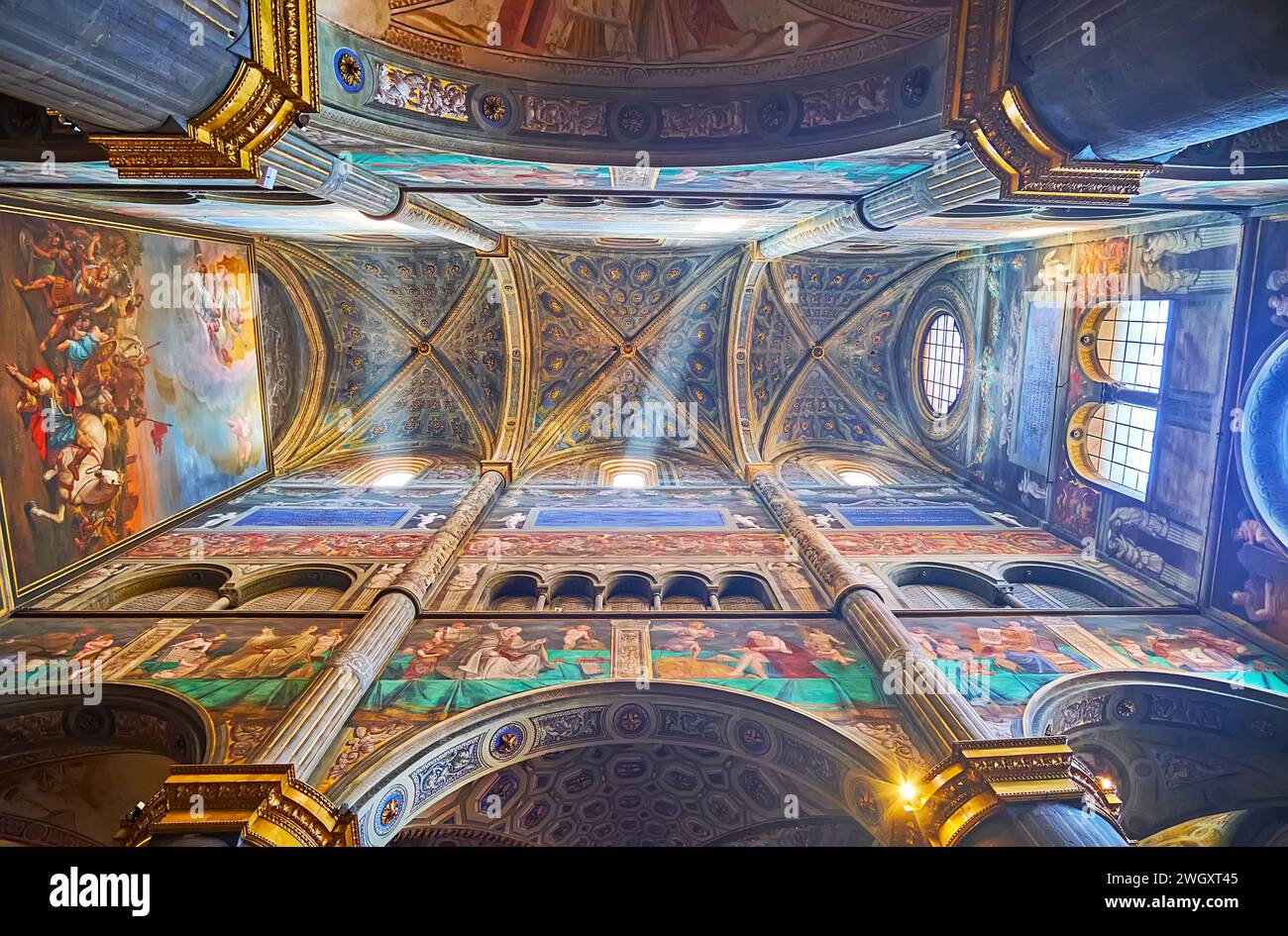CREMONA, ITALY - APRIL 6, 2022: The rich frescoed decorations of ...