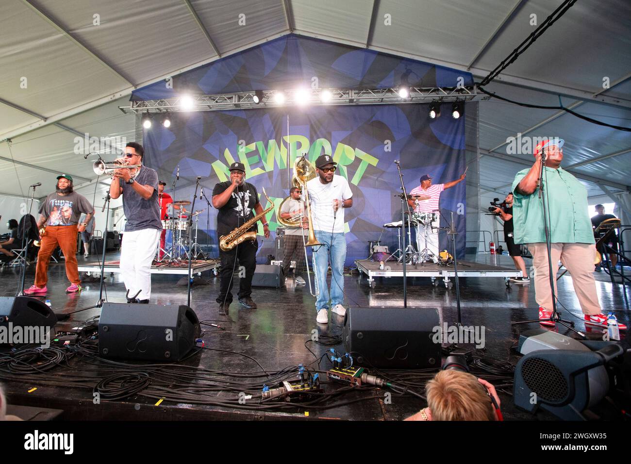 The Soul Rebels perform on the quad stage at the 2023 Newport Jazz ...