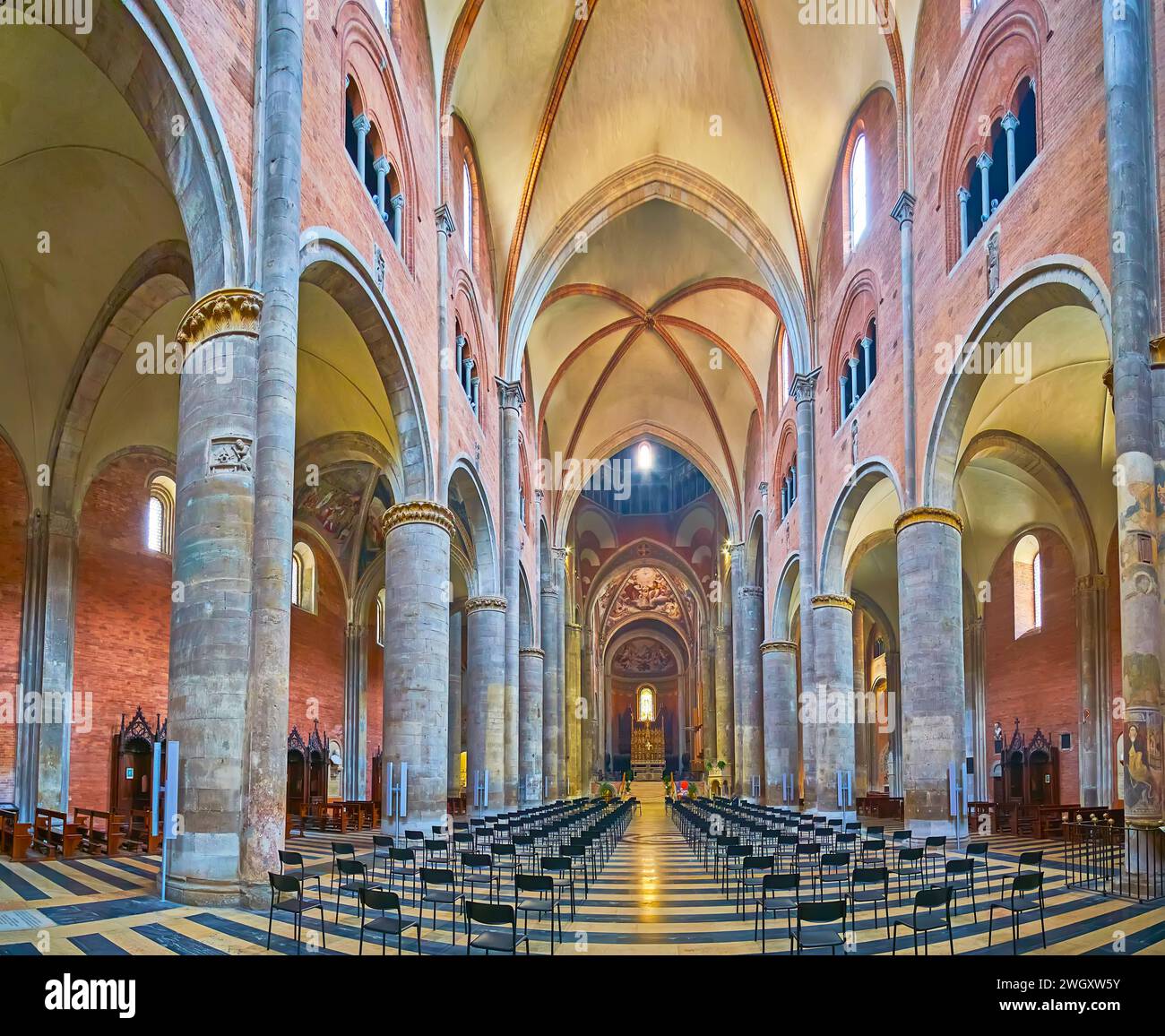 PIACENZA, ITALY - APRIL 6, 2022: The prayer hall of Duomo di Piacenza ...