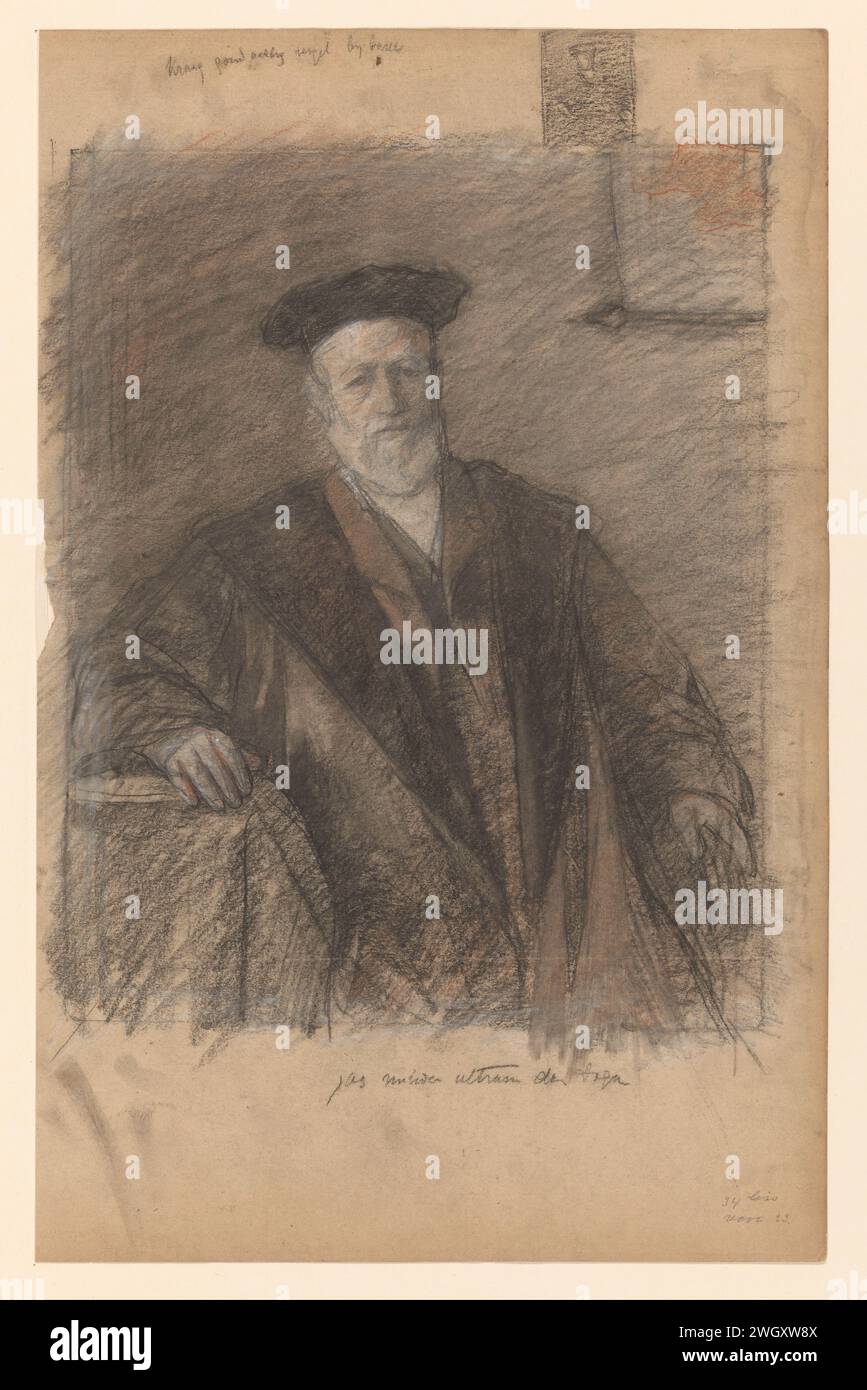 Portrait of Prof. Pieter Johannes Veth, in Toga, Jan Veth, 1874 - 1925 ...