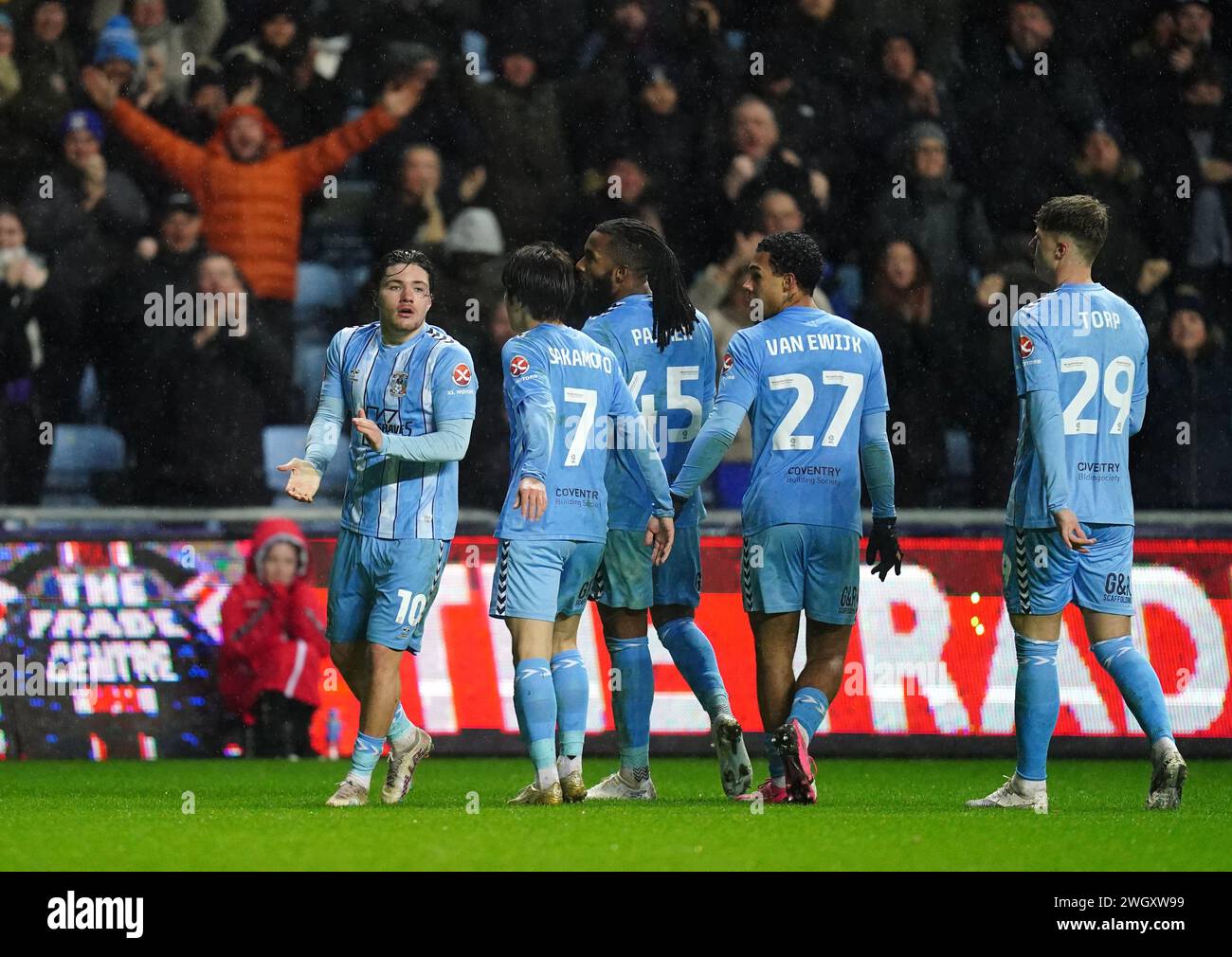 Coventry City's Callum O'Hare (left) celebrates scoring their side's ...