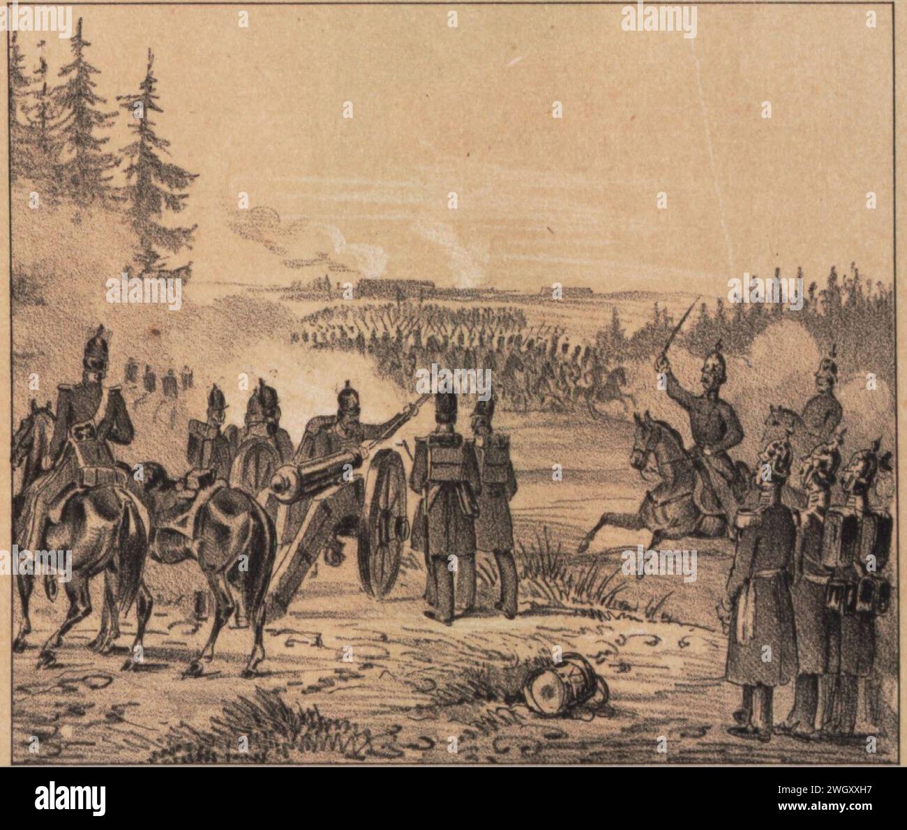 Attack of the Hungarian Hussars against the Russian division in the ...