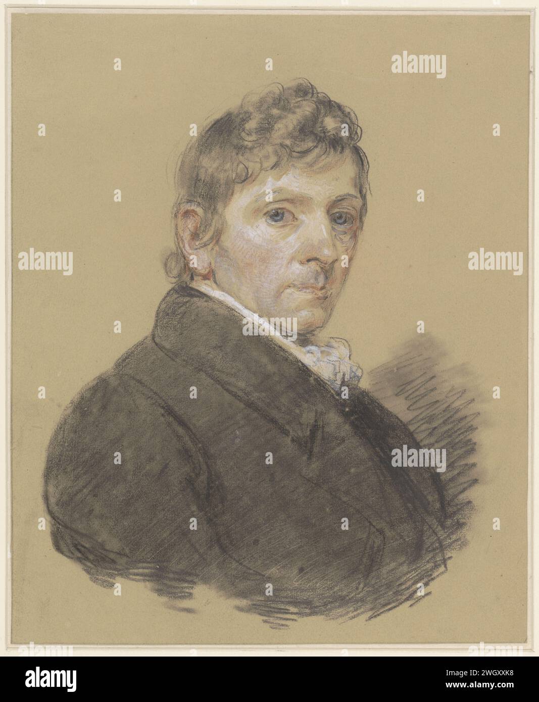 Self -portrait, Charles Howard Hodges, 1784 - 1837 drawing paper. chalk brush historical persons ...