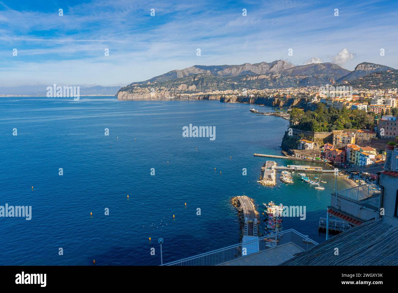 mount vesuvius and sea port of sorrento Stock Photo - Alamy