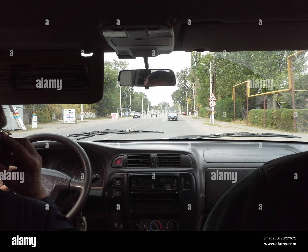 driving in a car in road traffic on the street Car in road traffic on ...