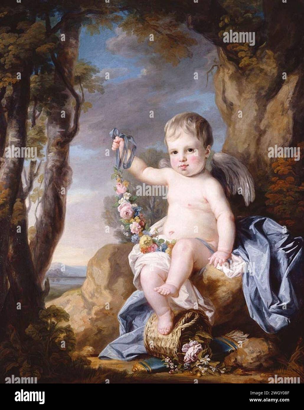 Attributed to Francis Cotes (1726-70) - Portrait of a Baby, possibly ...