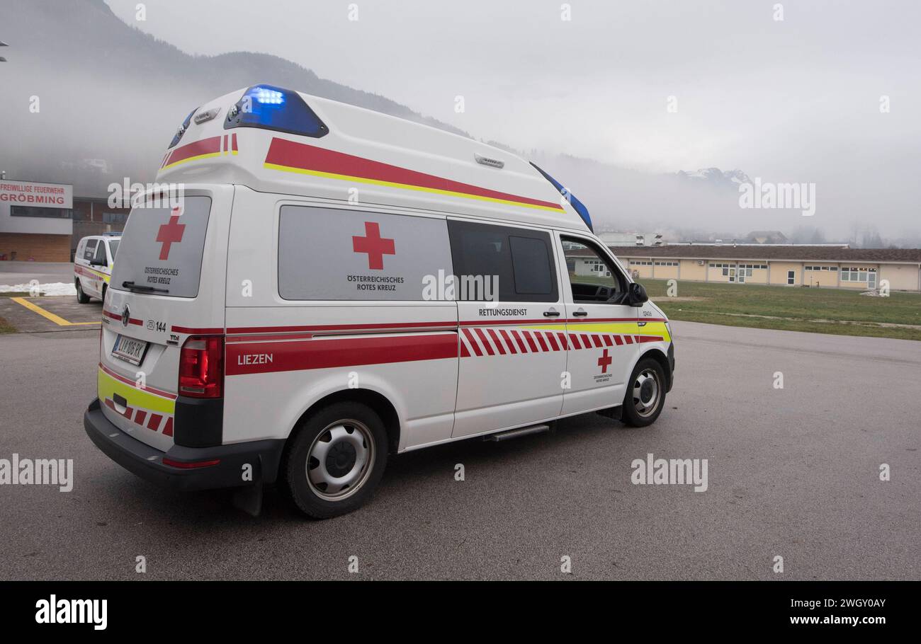 blue light operation of a rescue service, ambulance with blue light an ...
