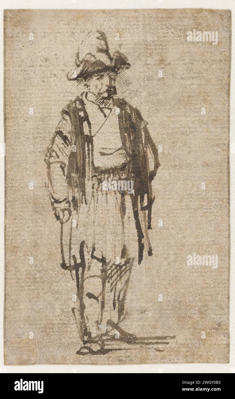 Standing Man Wearing a Hat and a Short Coat, Willem Drost (attributed ...