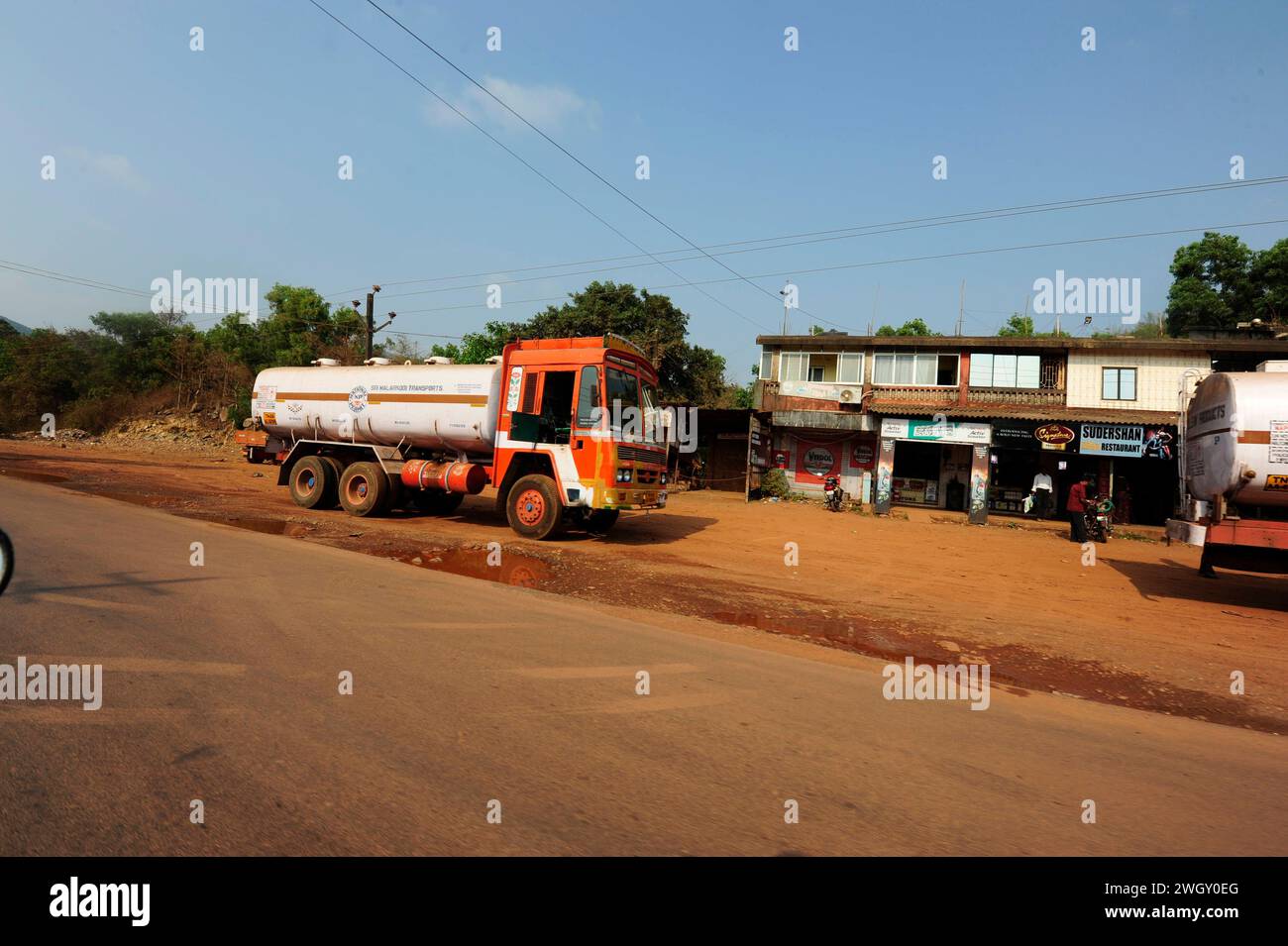 tanker truck for the transport of oil on the road tanker truck for the ...