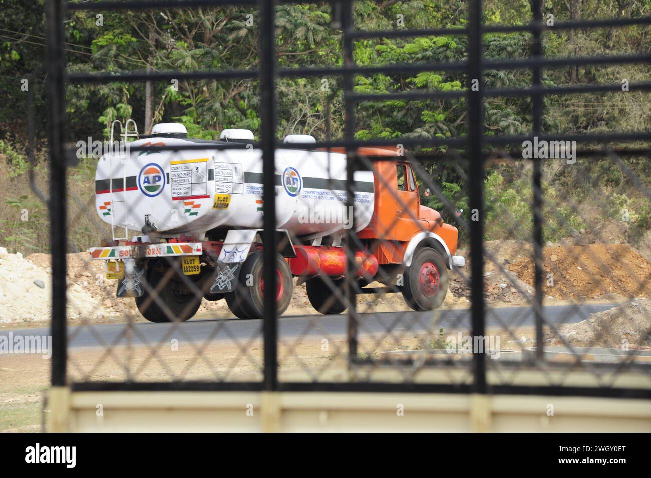 tanker truck for the transport of oil on the road tanker truck for the ...