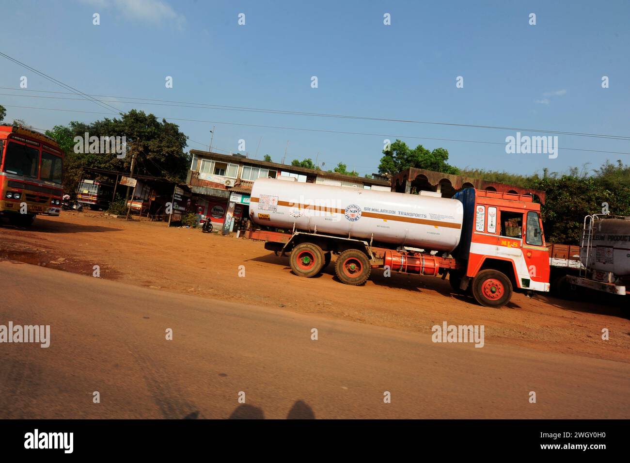 tanker truck for the transport of oil on the road tanker truck for the ...
