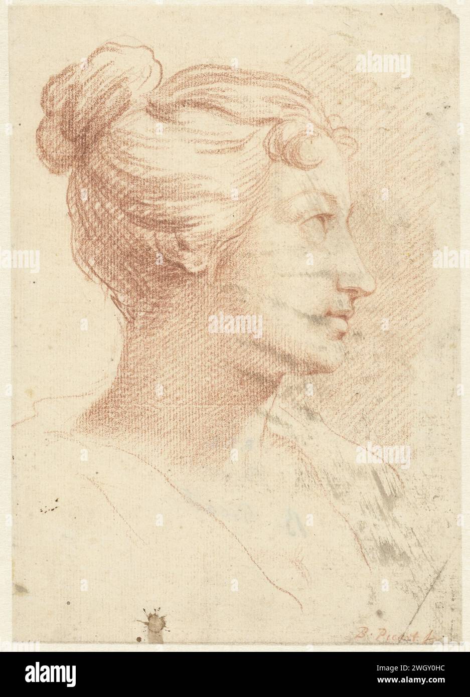 Head of a woman, in profile to the right, Bernard Picart, 1683 - 1733 ...