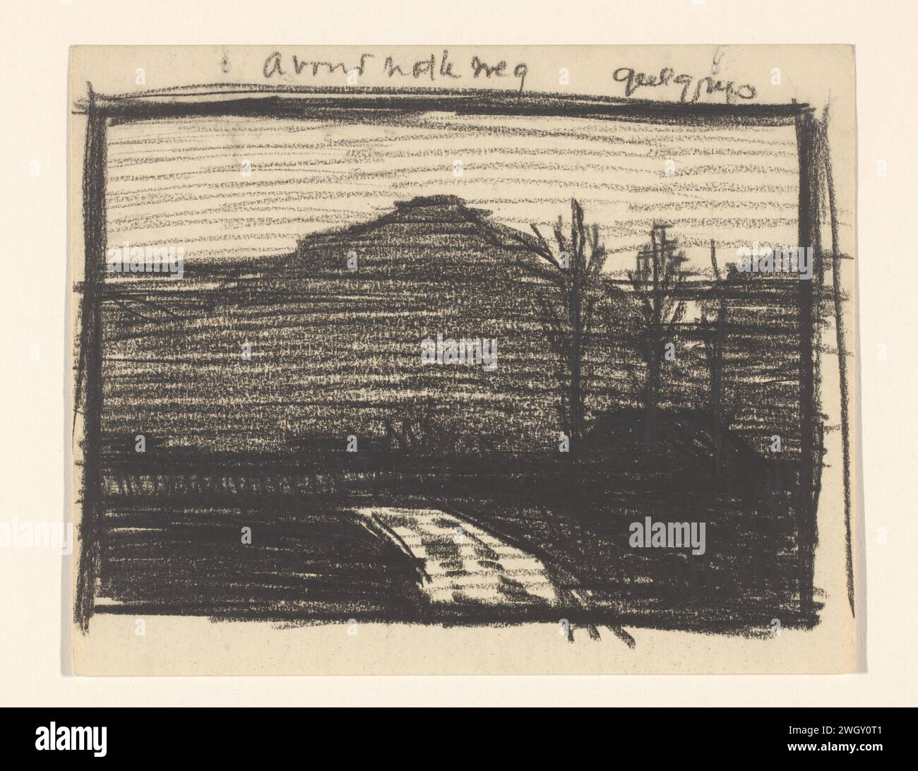 Landscape with trees and road, Julie de Graag, 1887 - 1924 drawing ...