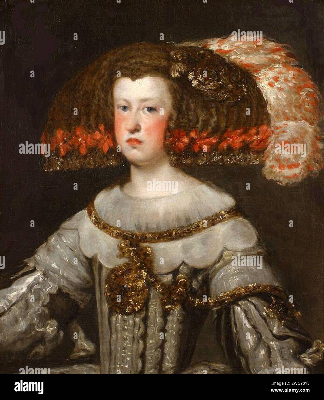 Attributed to Juan Bautista Martínez del Mazo - Queen Mariana, ca. 1652-1653, 1867.209 Stock ...