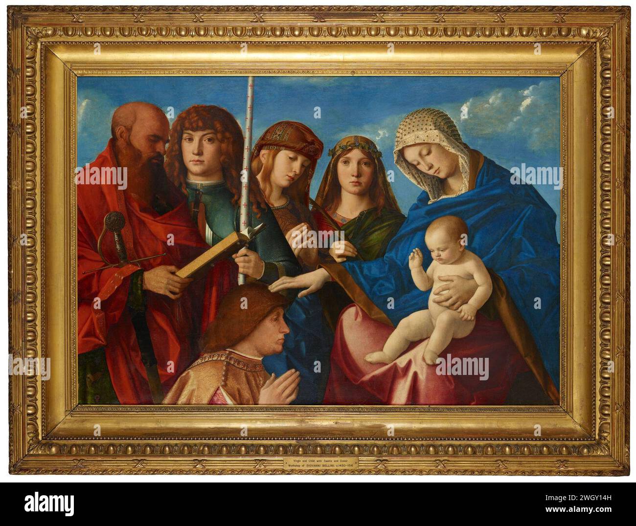 Attributed to Marco Bello - Virgin and Child Blessing a Kneeling Donor ...